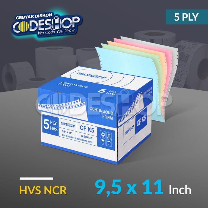 Jual Codeshop Kertas Continuous Form CF 9.5x11 Inch A4 K5 Paper 5 PLY ...