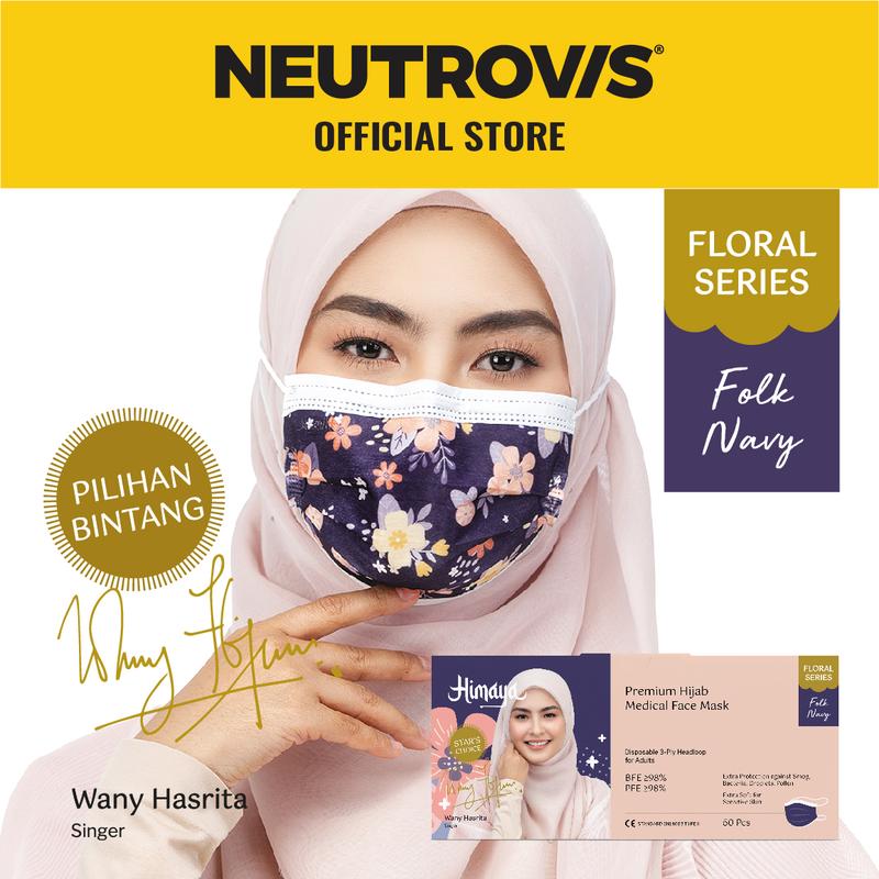 Himaya 3-Ply Hijab Premium Medical Face Mask - Folk Navy - TikTok Shop ...