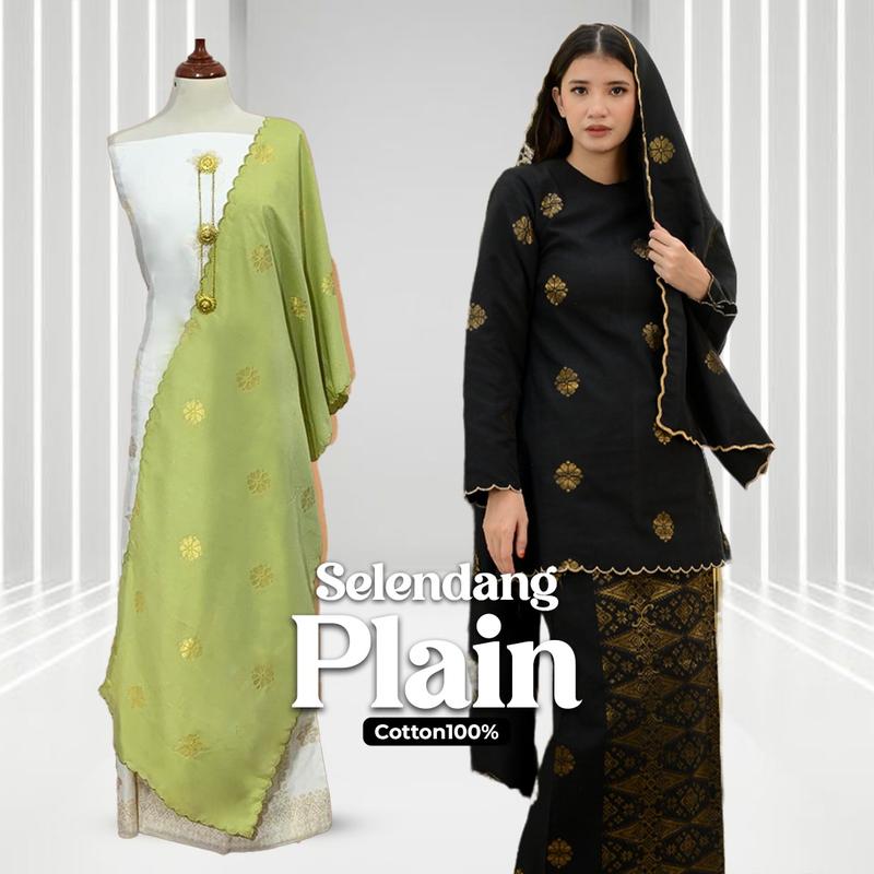 Selendang PLAIN | by bunga tabur | scarves 100% cotton floral - TikTok ...