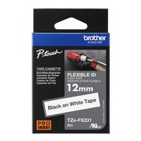 Jual Brother Label Tape TZe-FX231 12mm Flexible Black On White ...