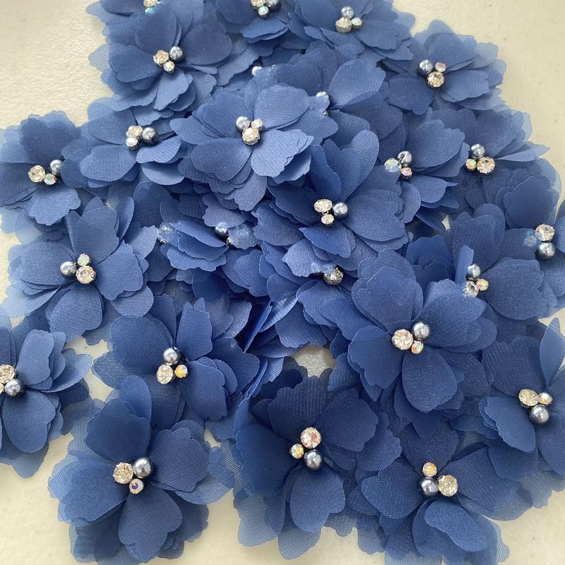 Bunga 3d / bunga Rangkai ( biru navy , dongker, denim, biru muda - Shop ...