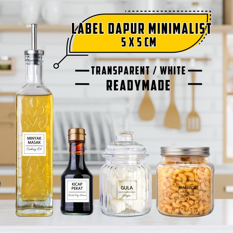 READYMADE LABEL DAPUR MINIMALIST MALAY-ENGLISH 5x5CM (54 LIST) - TikTok ...