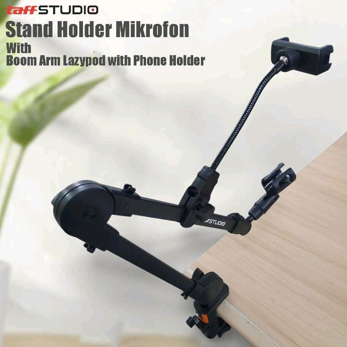 Promo Taffstudio Arm Stand Holder Mikrofon Boom Arm Lazypod with Phone ...