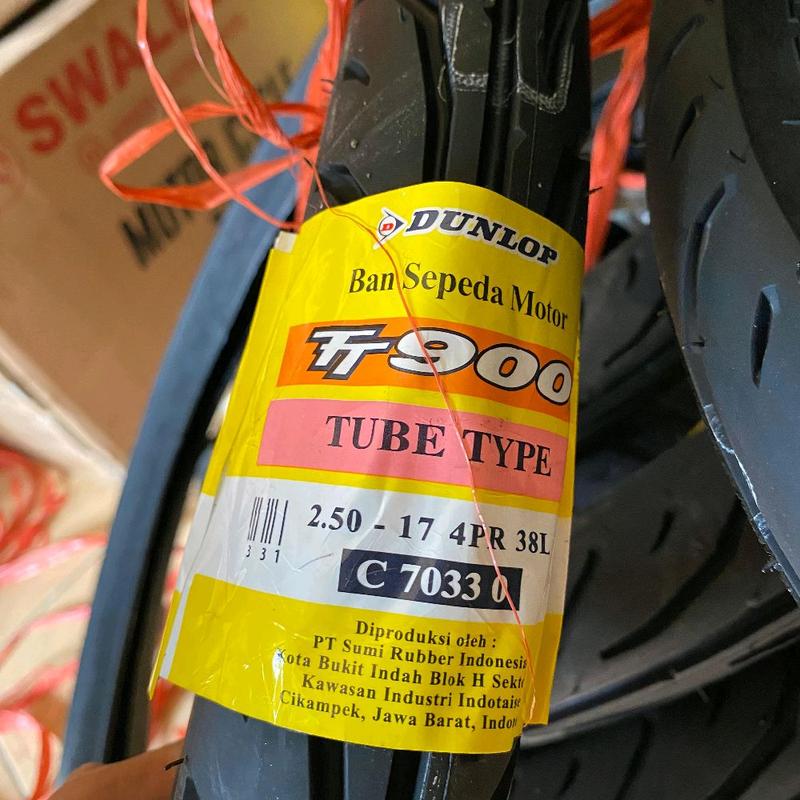 Dunlop Ban Dunlop 250 Ring 17 2.50/17 TT-900 Tube Type C 7033 4PR 38L untuk Sepeda Motor ...