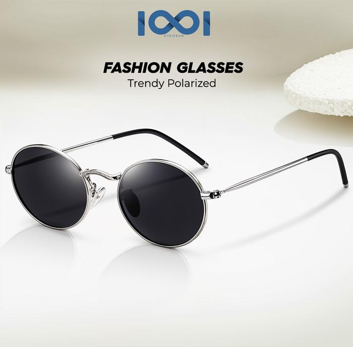 Promo Kacamata Frame Bulat Retro Klasik Gold Metal Lensa Hitam ...