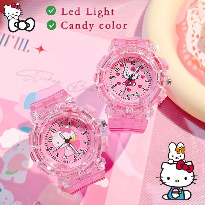 Hello Kitty นาฬิกาเรืองแสงสำหรับเด็ก, YANKUN, นาฬิกาควอทซ์แช่แข็ง ...