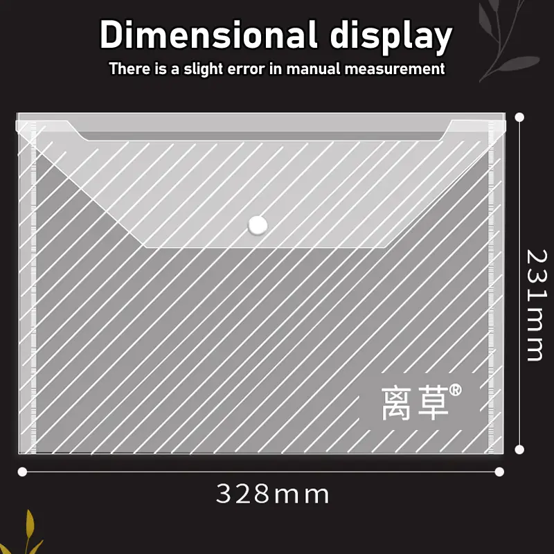 50 Pcs A4 Transparent Envelope Folder Clear Snap Button File Case ...
