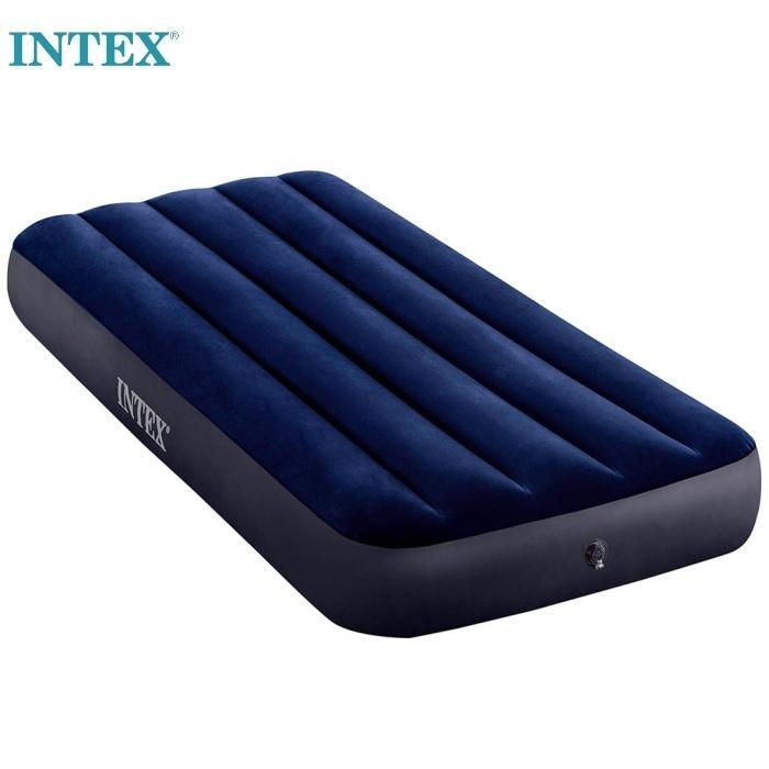 INTEX Fiber Tech Dura Beam Single Size Blue Air Mattress , Inflatable ...