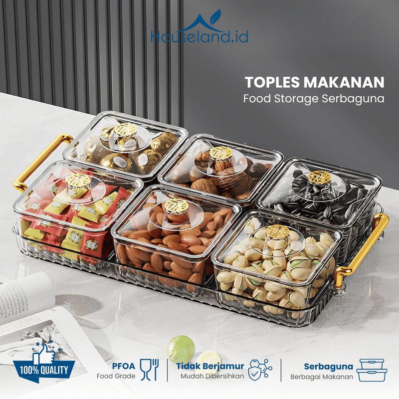 Toples Lebaran Snack Tray Plastik Akrilik Warna Ukuran 6 Petak - Shop ...