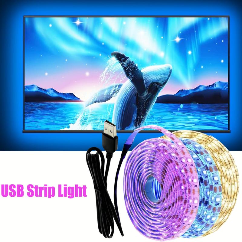 USB LED Strip Lights 2835 60 Beads/M 8mm TV Blue Backlight Mirror ...