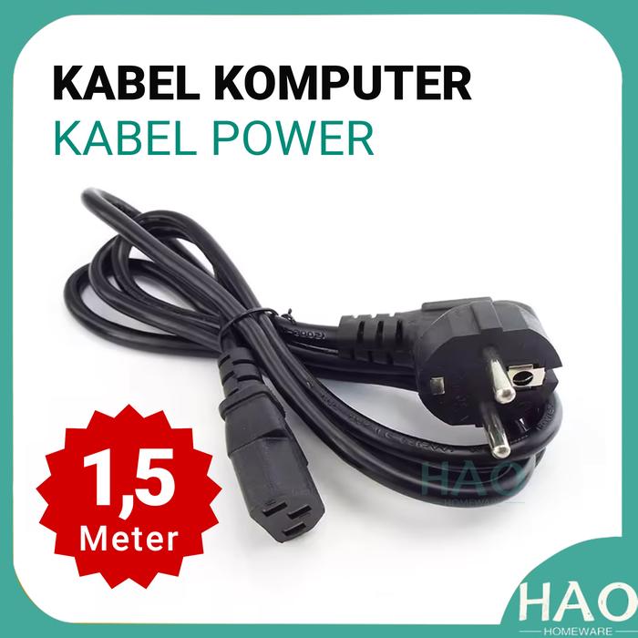 Promo [HAO] Kabel Power/kabel computer 1.5M Hakamitsu/ kabel listrik ...