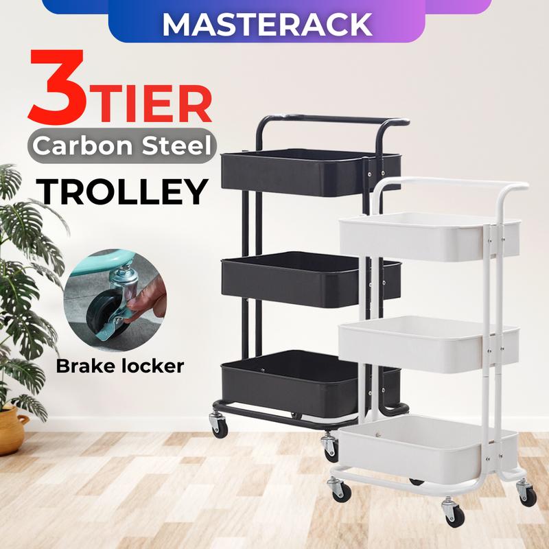MASTERACK 3 Tiers Multifunctional Carbon Steel Trolley Rack With ...