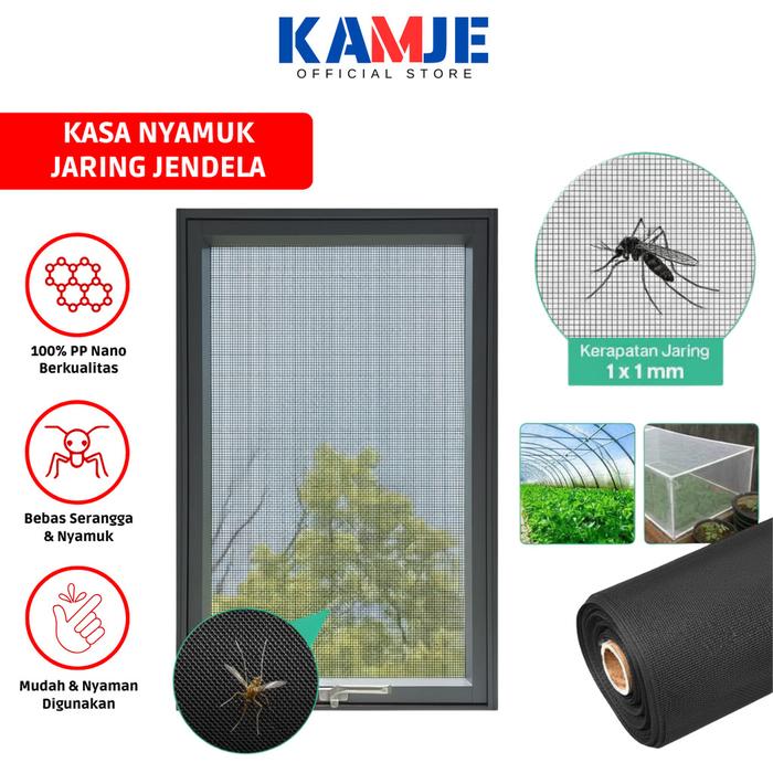 Promo KAMJE Kasa Nyamuk Jaring Jendela DIY Mosquito Net PP Nano 20 Mesh ...