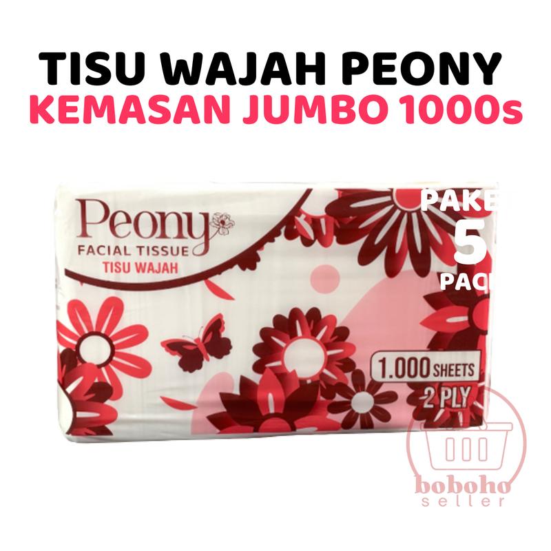 Tisu Peony Jumbo 1000s Tissue Facial Tisue Wajah Tissu 2ply - Shop ...