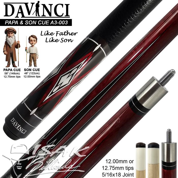 Jual DaVinci Papa & Son Cue Stick A3-003 - Pool Stik Biliar Maple ISAK ...