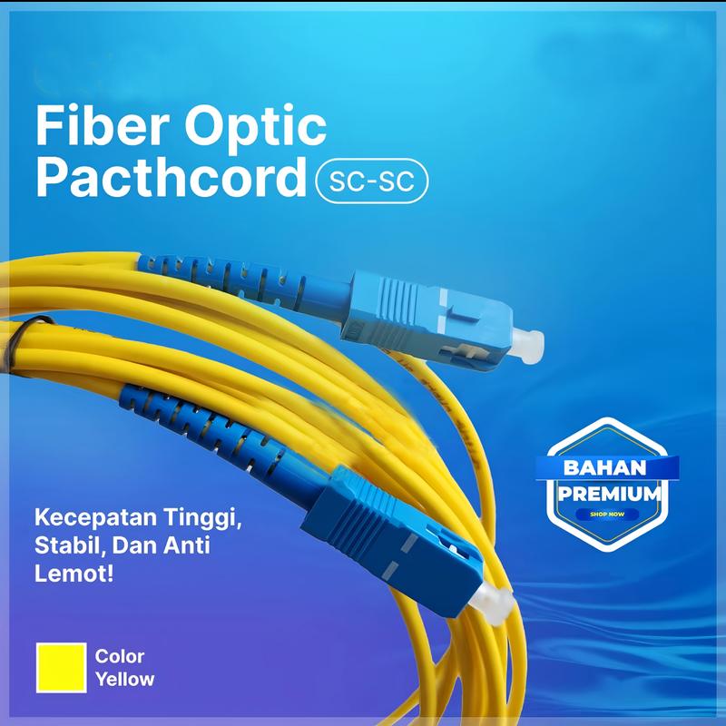 Kabel Fiber Optic Patch Cord Warna Kuning 1M 3M,5M,10M,15M,20M, - FO ...
