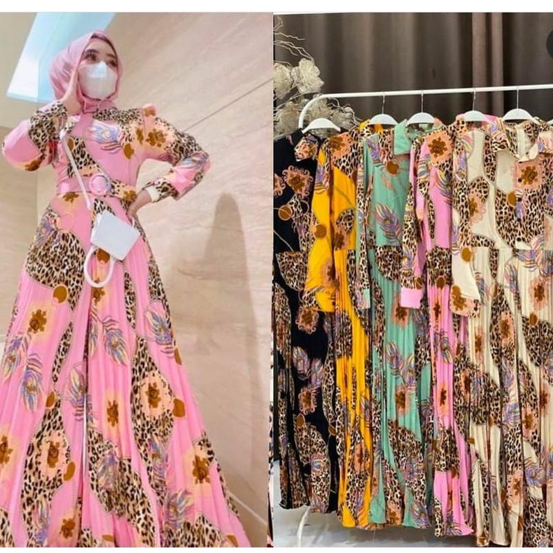 JUMPSUIT MACAN ELEGAN FREE BELT Gamis Katun - Shop | Tokopedia
