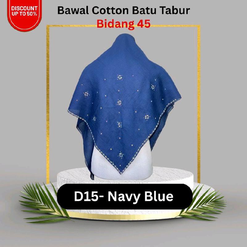 Bawal Cotton Batu Keliling and Batu Tabur Square Tudung - TikTok Shop ...