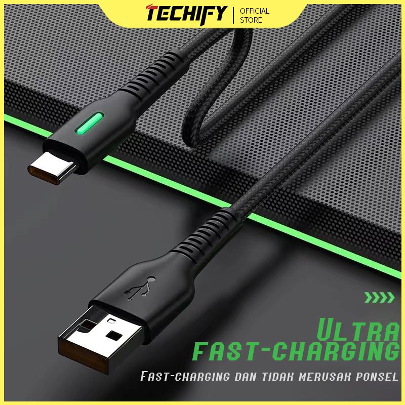 Kabel Data Pengisian Cepat TECHIFY 120W untuk Ponsel dan Komputer ...