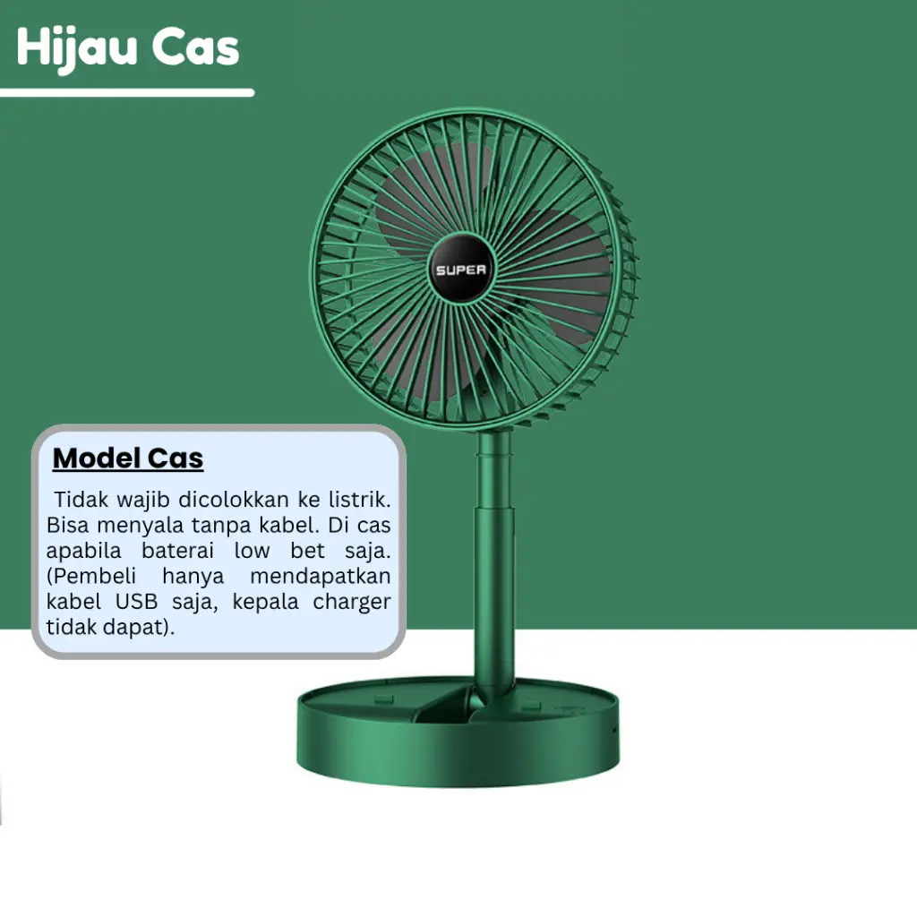 Kipas Angin Lipat 1800 MAh Mini Fan Portable Kipaa Angin Portable 180 ...