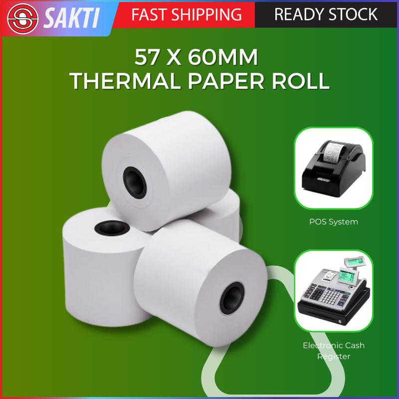 57x60mm Thermal Receipt Paper Roll Kertas Resit Mesin Printe - TikTok ...
