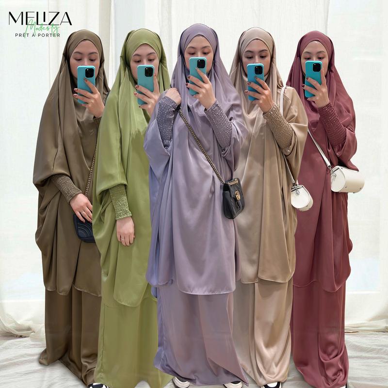 Meliza Modesty LR618 Large Swing Solid Color Self Headband Robe - TikTok Shop Philippines
