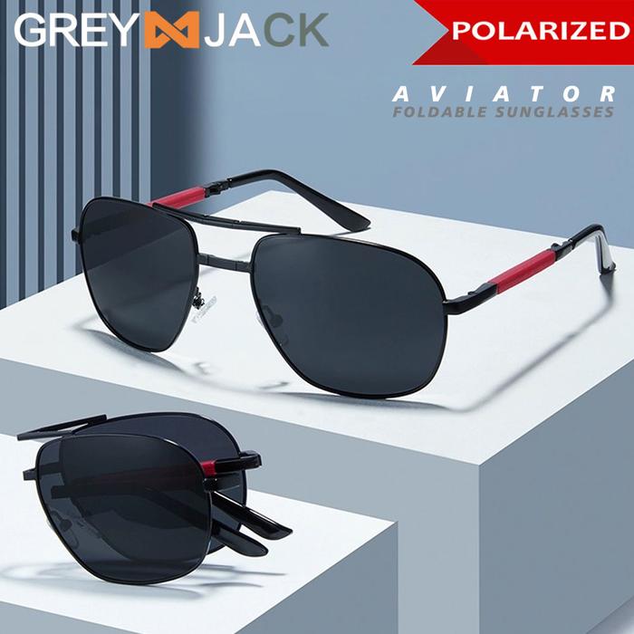 Promo Grey Jack Kacamata Hitam Lipat Aviator Sunglasses Polarized Anti ...