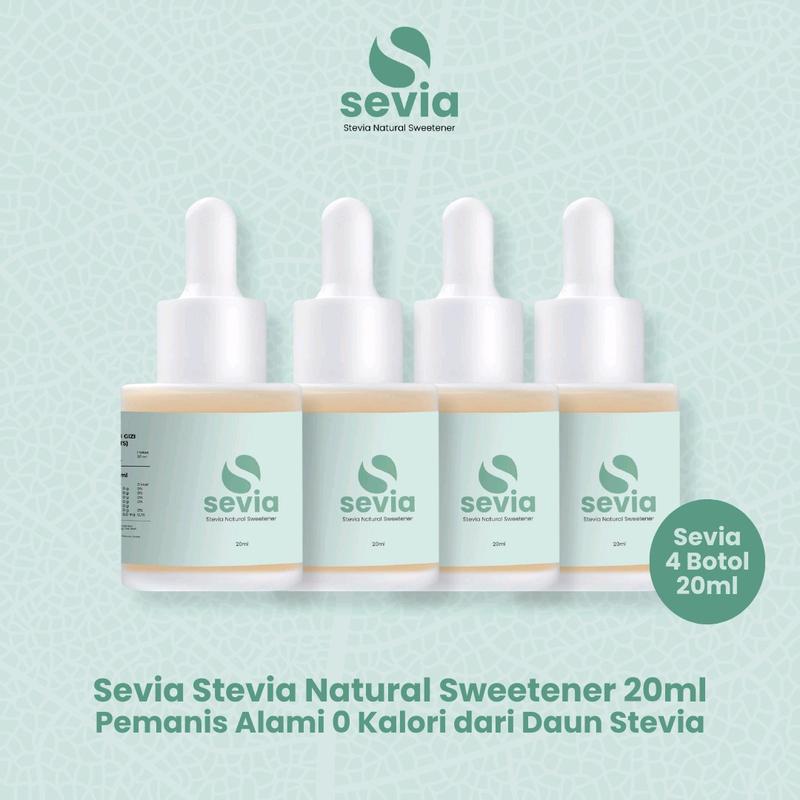 Paket 4 Botol Sevia Stevia Natural Sweetener 20ml Pemanis Alami dari ...