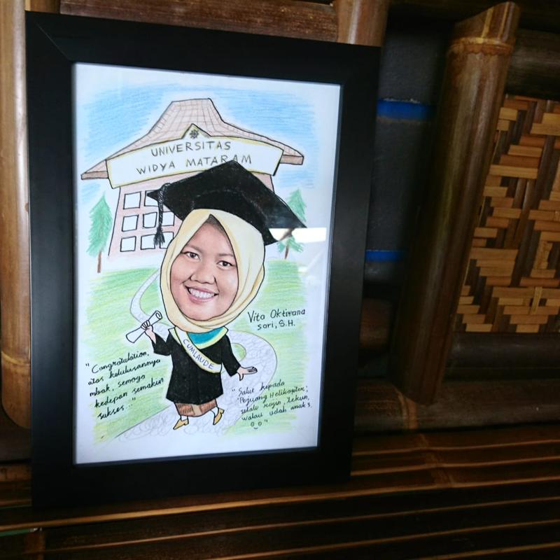 PROMO LUKISAN WAJAH PENSIL MURAH UKURAN A4 WARNA/SKET WAJAH TERLENGKAP ...