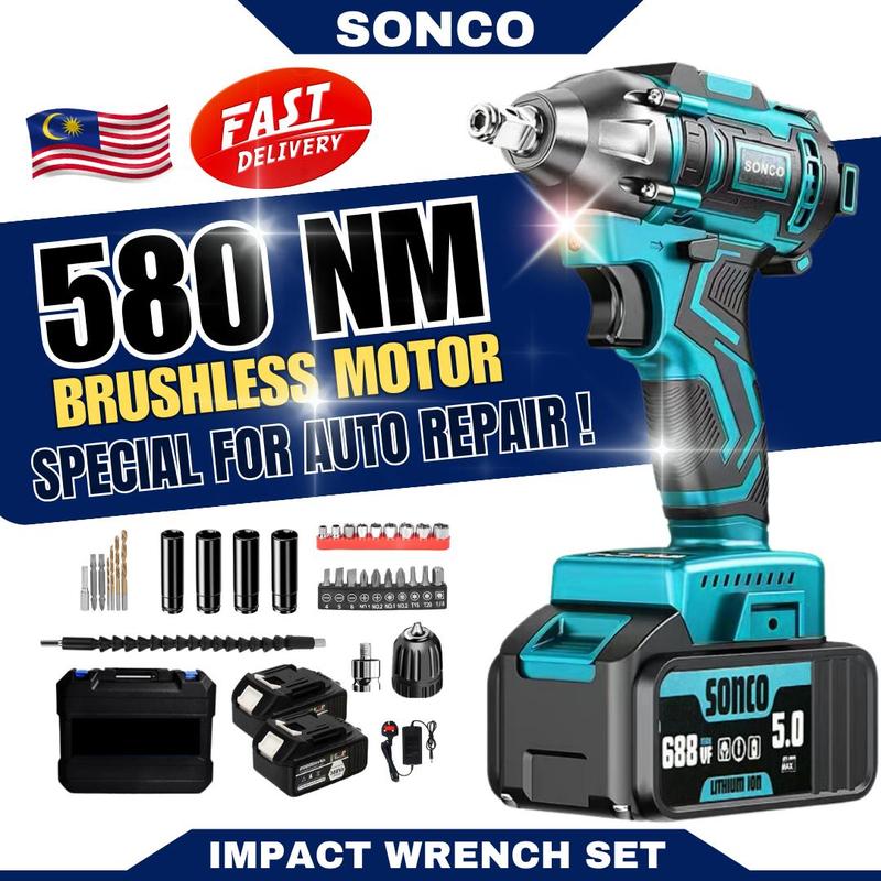 SONCO 580nm Brushless Impact Wrench 388V 4200RPM ,LED Powerful - TikTok ...