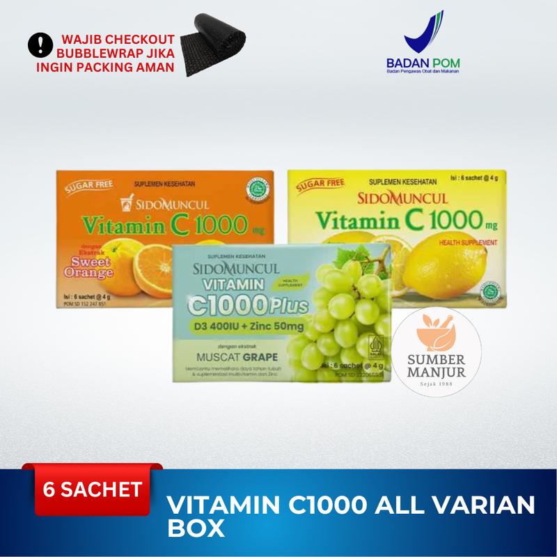 VITAMIN C1000 BOX ANGGUR, LEMON, SWEET ORANGE / ISI 6 SACHET - Shop ...