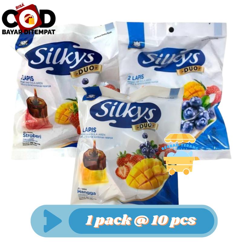 Silkys Duo Jelly 2 Lapis 260gr Isi 10 Cup Mangga Blueberi Stroberi ...