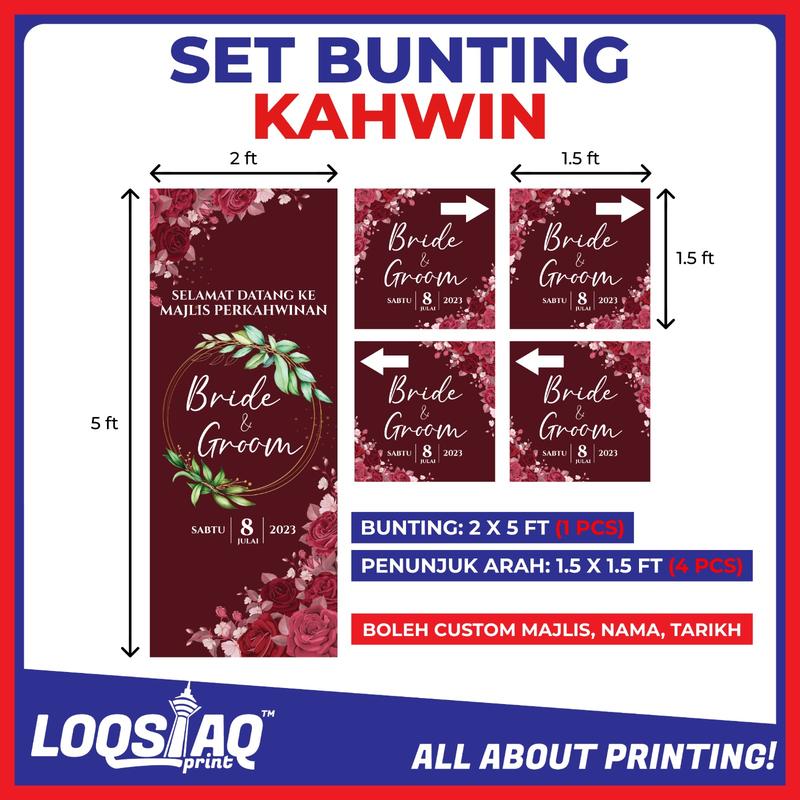 [NEW] SET BUNTING KAHWIN (2 X 5 KAKI ) BESERTA PENUNJUK ARAH - TikTok ...