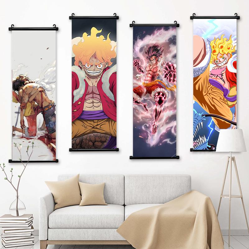 Poster animasi kartun Jepun One Piece, Luffy, Undang-undang Trafalgar ...