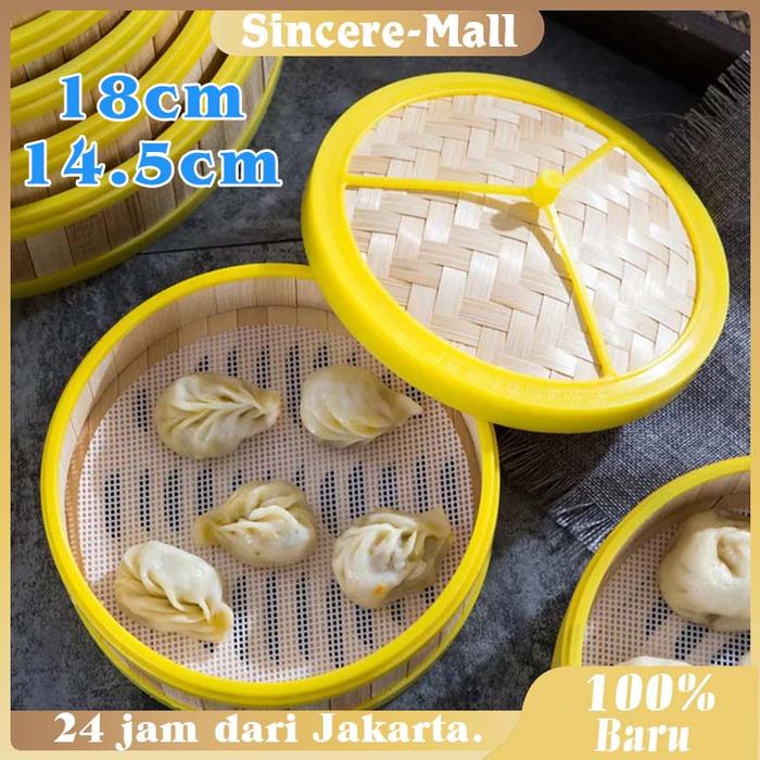 Jual 14.5/18cm Steamer Bambu Foodgrade / Pengukus Dari Bambu Dimsum ...
