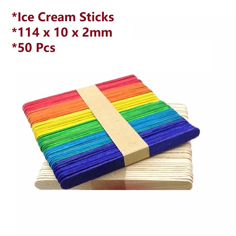 50 Pcs Ice Cream Stick Plain Colour Popsicle Sticks 114 x 10mm - TikTok ...