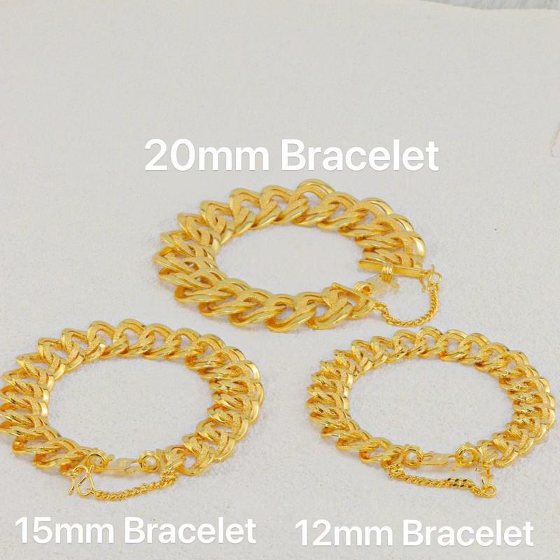 (titanium alloy) 24k 12mm 15mm 20mm Unisex bracelet - TikTok Shop Singapore