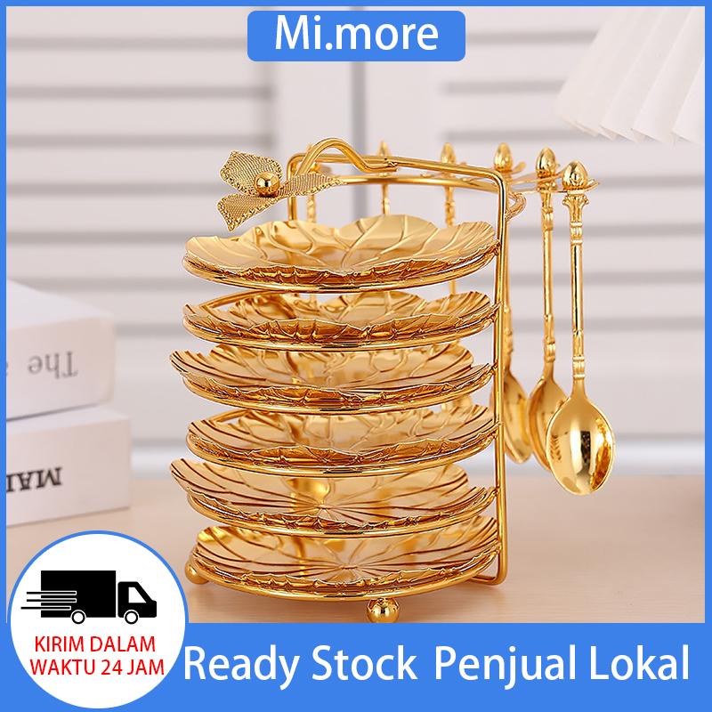Mi.more Piring Set With Stand Emas Dessert Permen Kurma Buah - Shop ...