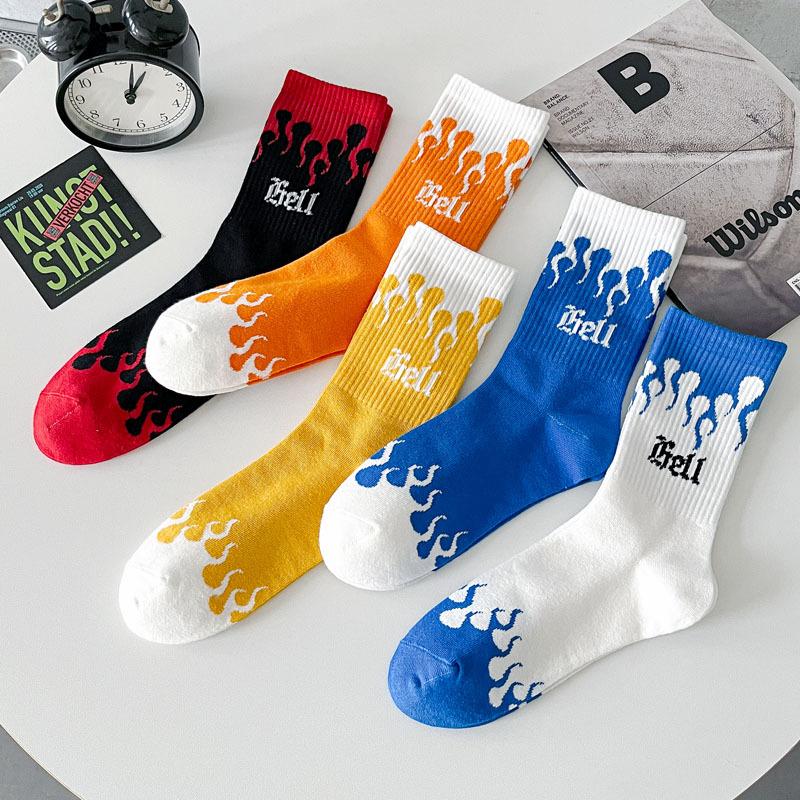 HypeVibes Flame Word Logo Socks Cotton Socks Unisex Socks Hipster ...