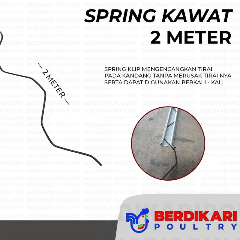 Kawat Spring Clip 2 Meter Penjepit Plastik UV Tirai Kandang Close ...