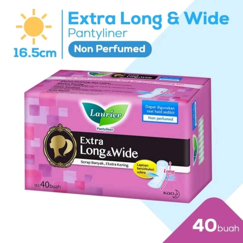 Laurier Extra Long & Wide 40PCS - Pantyliner Non Perfume - Shop | Tokopedia
