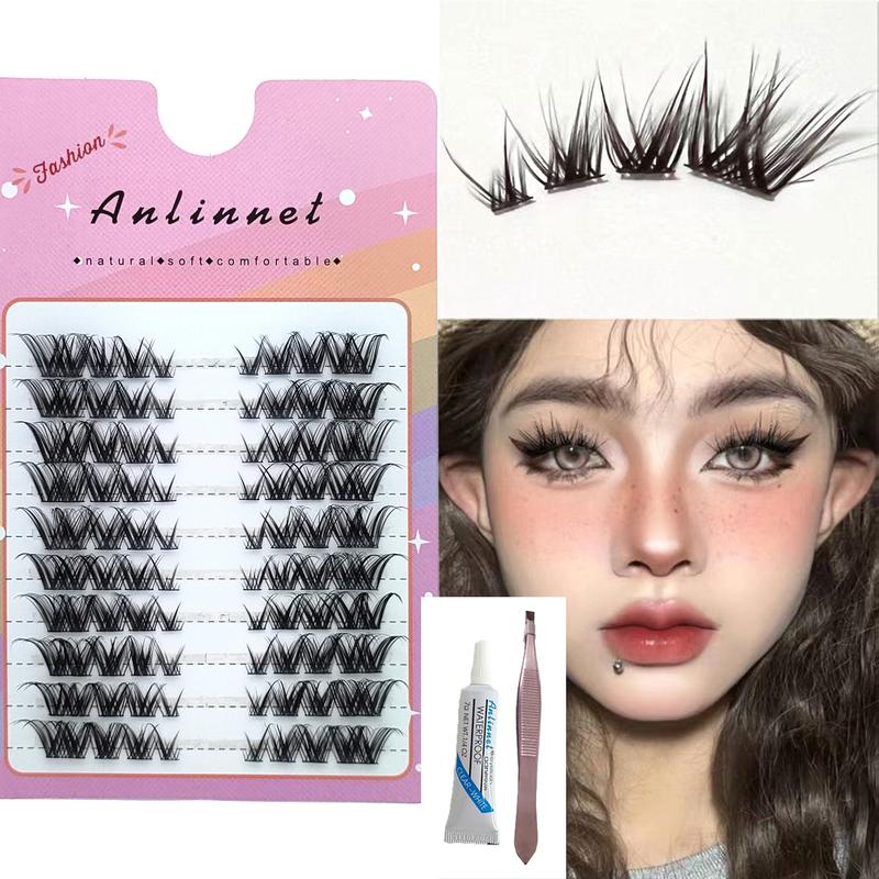 Set Gam dan Pinset Sambungan Bulu Mata, Mata Rubah Komik, 8-16mm C ...
