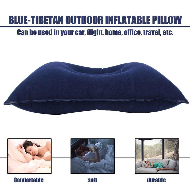Portable Inflatable Sleeping Pillow Rectangular Flocking Pillow ...