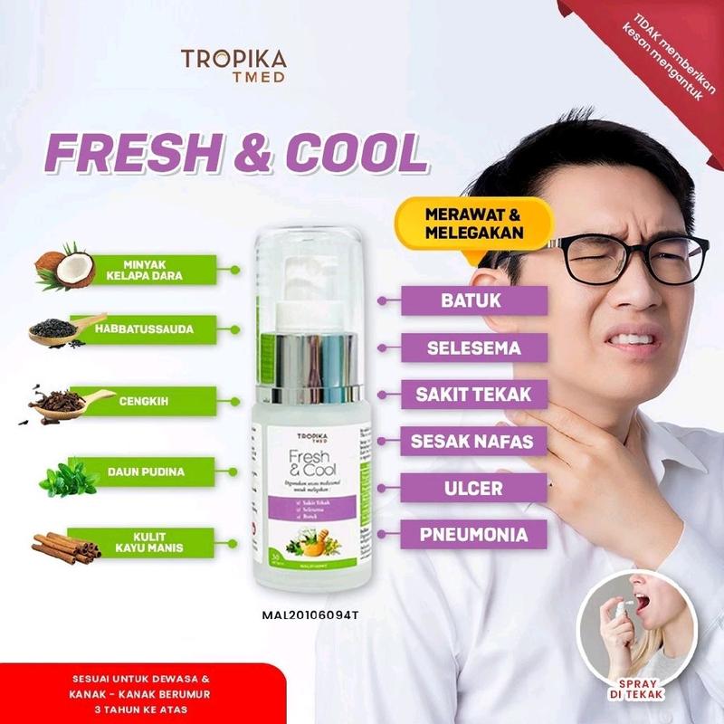 Spray oral tropika fresh cool -essential utk sakit tekak dan selsema ...