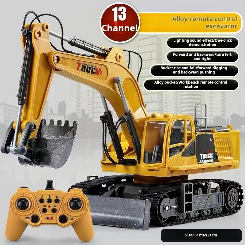 Jengkaut RC, Die Cast,13 Saluran,Alat Kawalan Jauh, Kapal Jengkaut ...