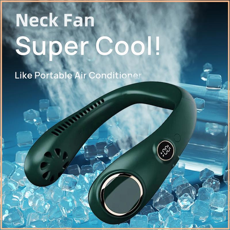 Neck Fan Rechargeable Hanging Neck Fan LED Digital Display Portable ...