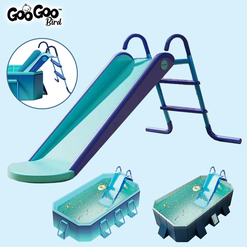 GOOGOO BIRD Outdoor Children Plastic Pool Slide With Ladder Bracket ...