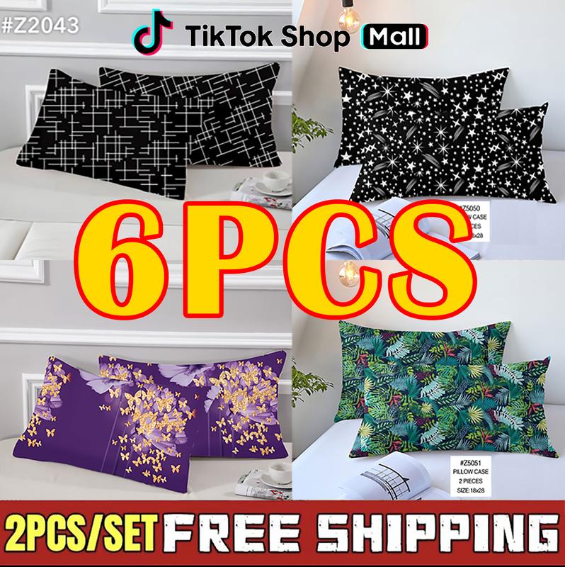 【Best Selling】6Pcs Pillow Case Floral Pillow Case / Punda Poly - TikTok Shop Philippines