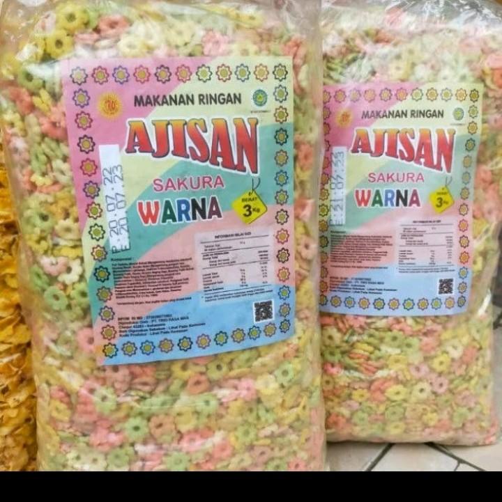 Ajisan sakura warna/Mantili 3kg, snack indonesia. jajanan indonesia ...