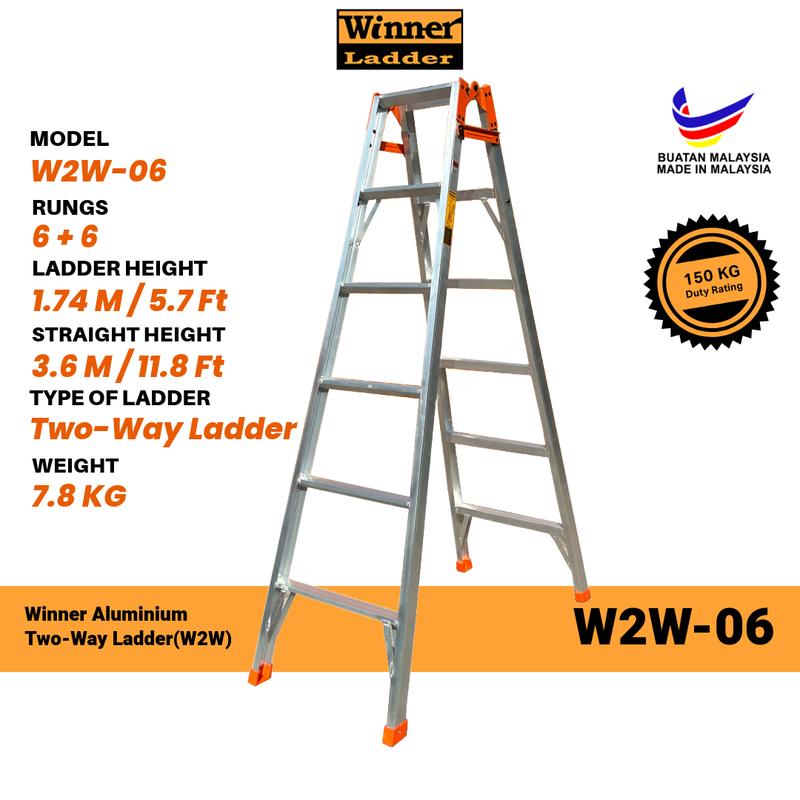 WINNER ALUMINIUM TWO-WAY LADDER 6+6 W2W-06 MULTIPURPOSE LADDER - TikTok ...